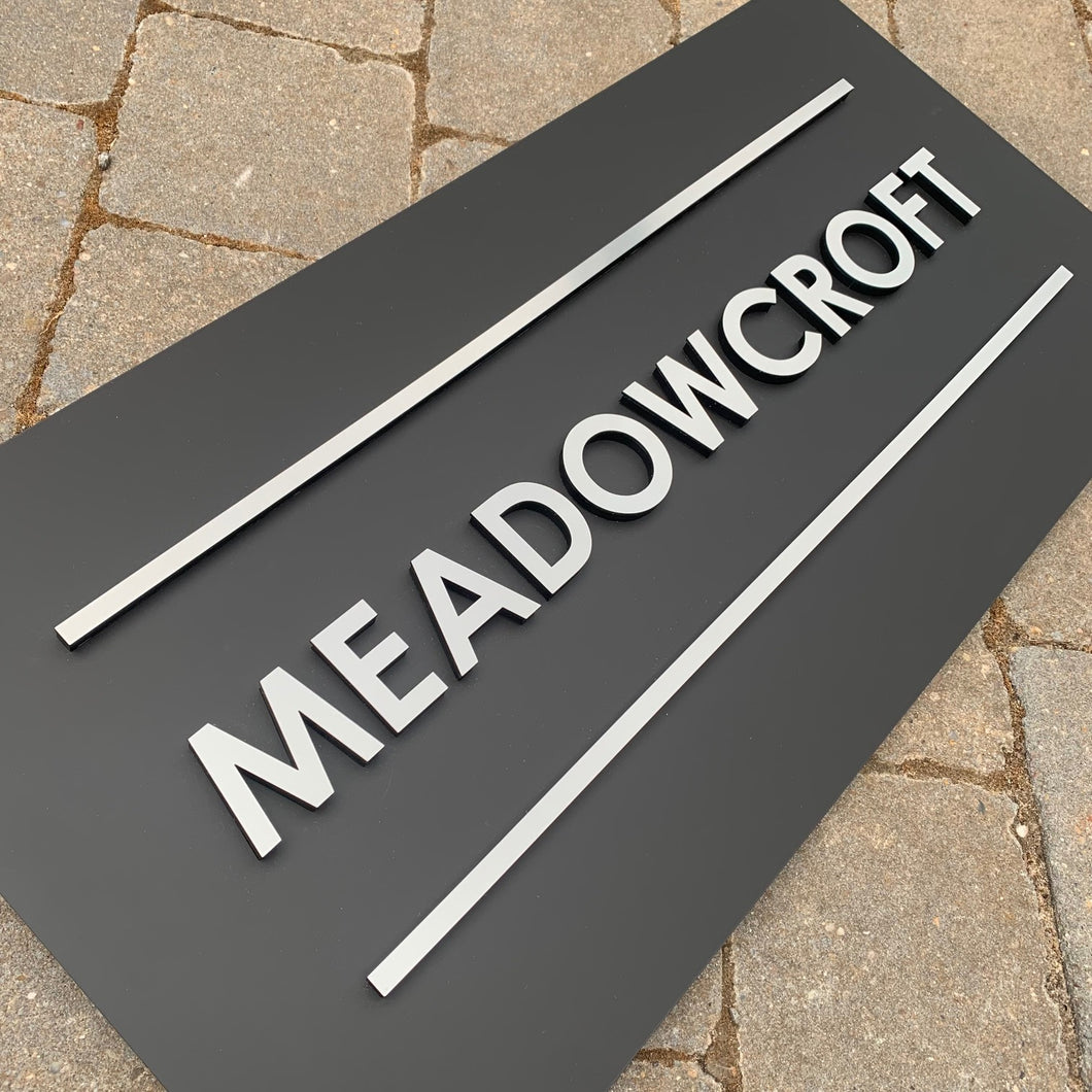 Modern Extra Large Three-Dimensional House Name / Address Plaque ...