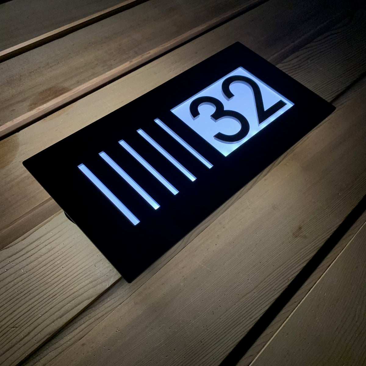 Illuminated Modern Portrait House Sign | Backlit LED House Number ...